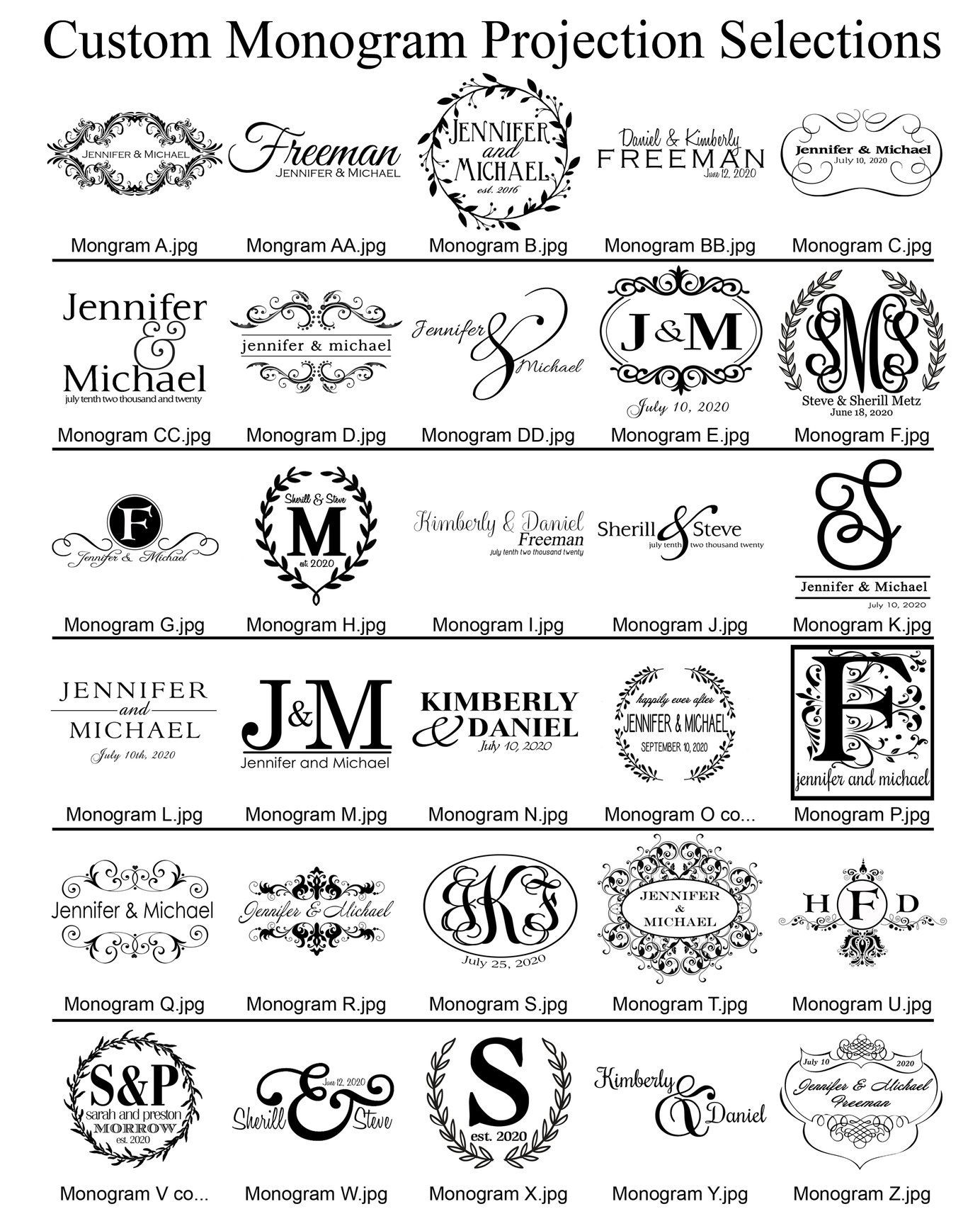 Custom Monogram Gallery | Metropolitan Disc Jockey