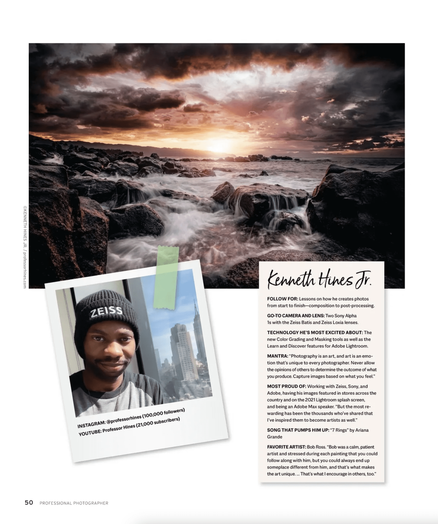 ABOUT - Professor Hines - ZEISS Ambassador, Adobe & Sony Partner