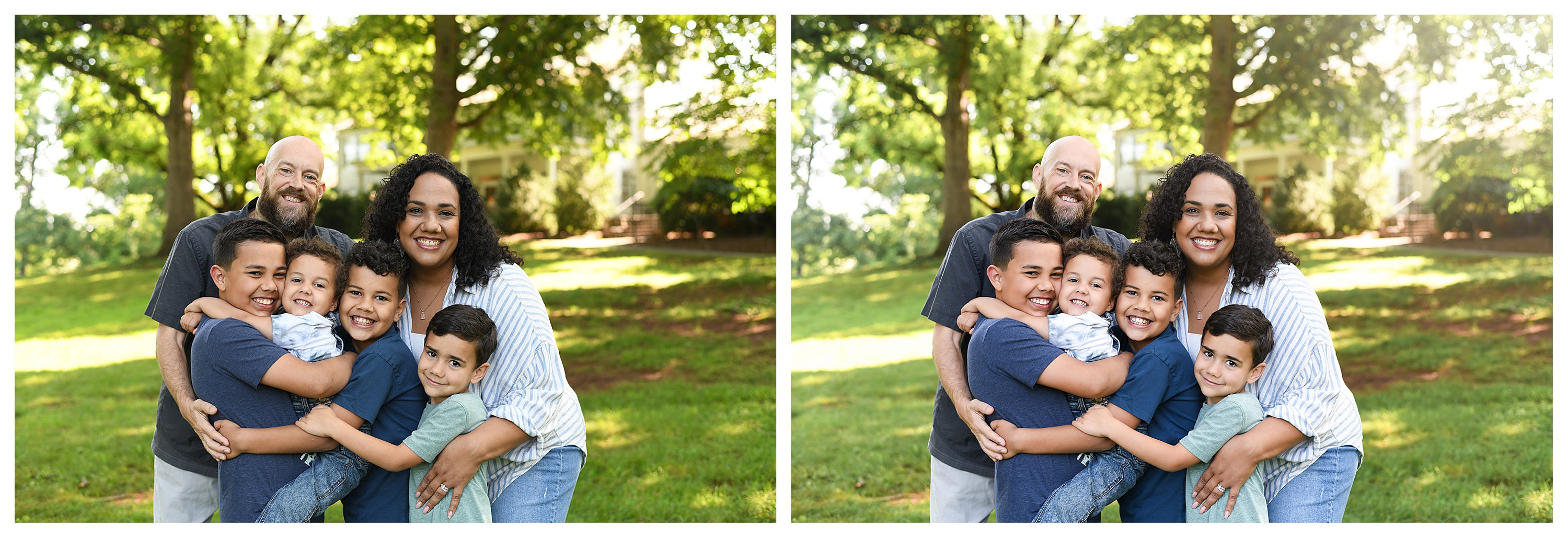 Before and After Family Photo Edit – Natural Light Photography NC