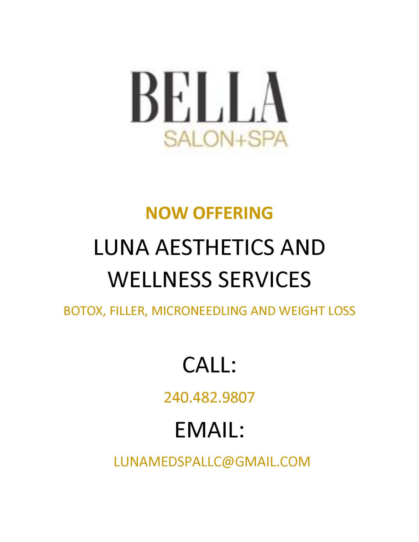 Now Offering at Bella Salon & Spa! - Bella Salon and Spa