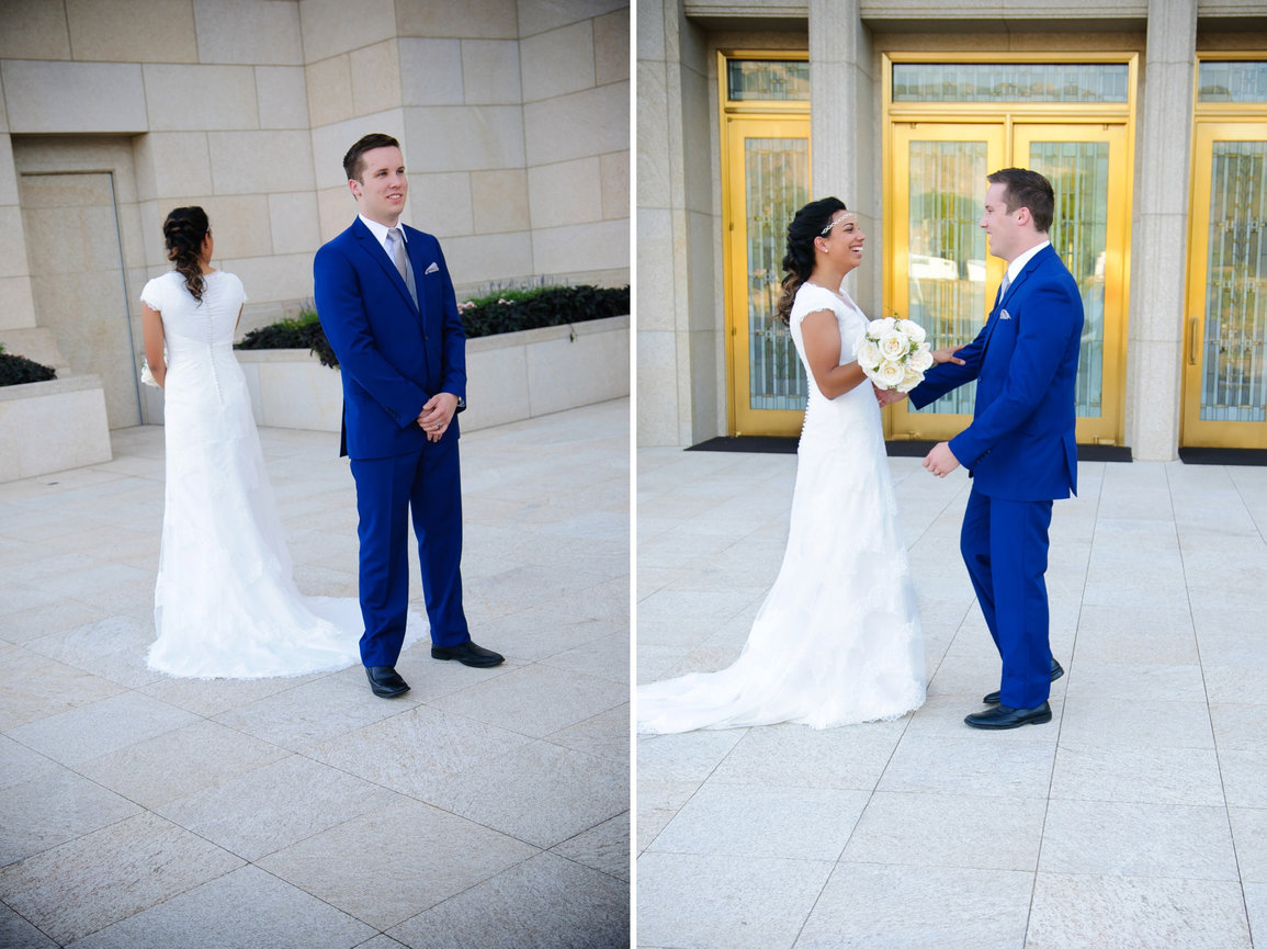 Victoria & Chris: Ogden Temple First Look - Erin Langford Photo
