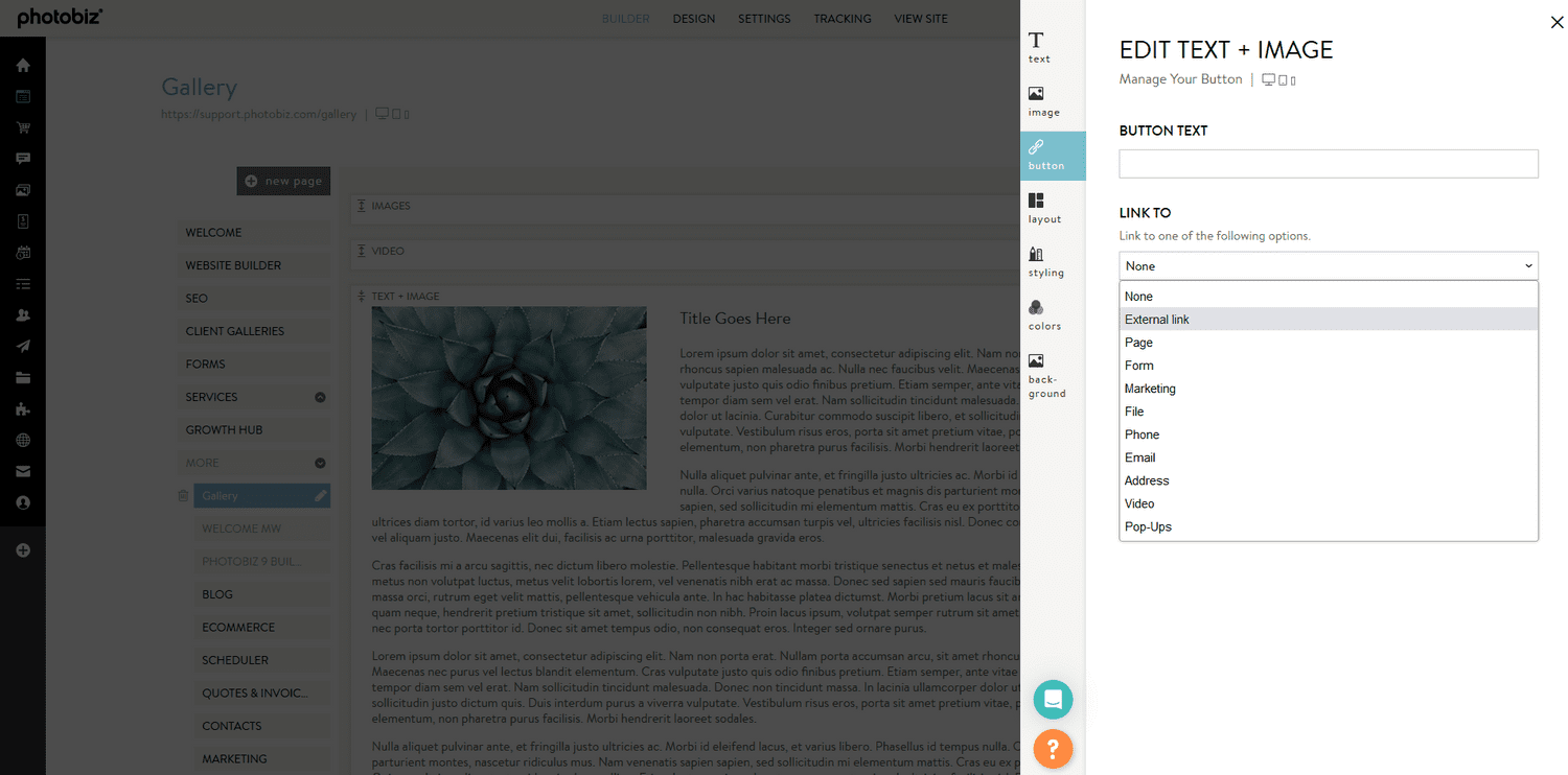 How To Use Text + Image Blocks - PhotoBiz Knowledge Base