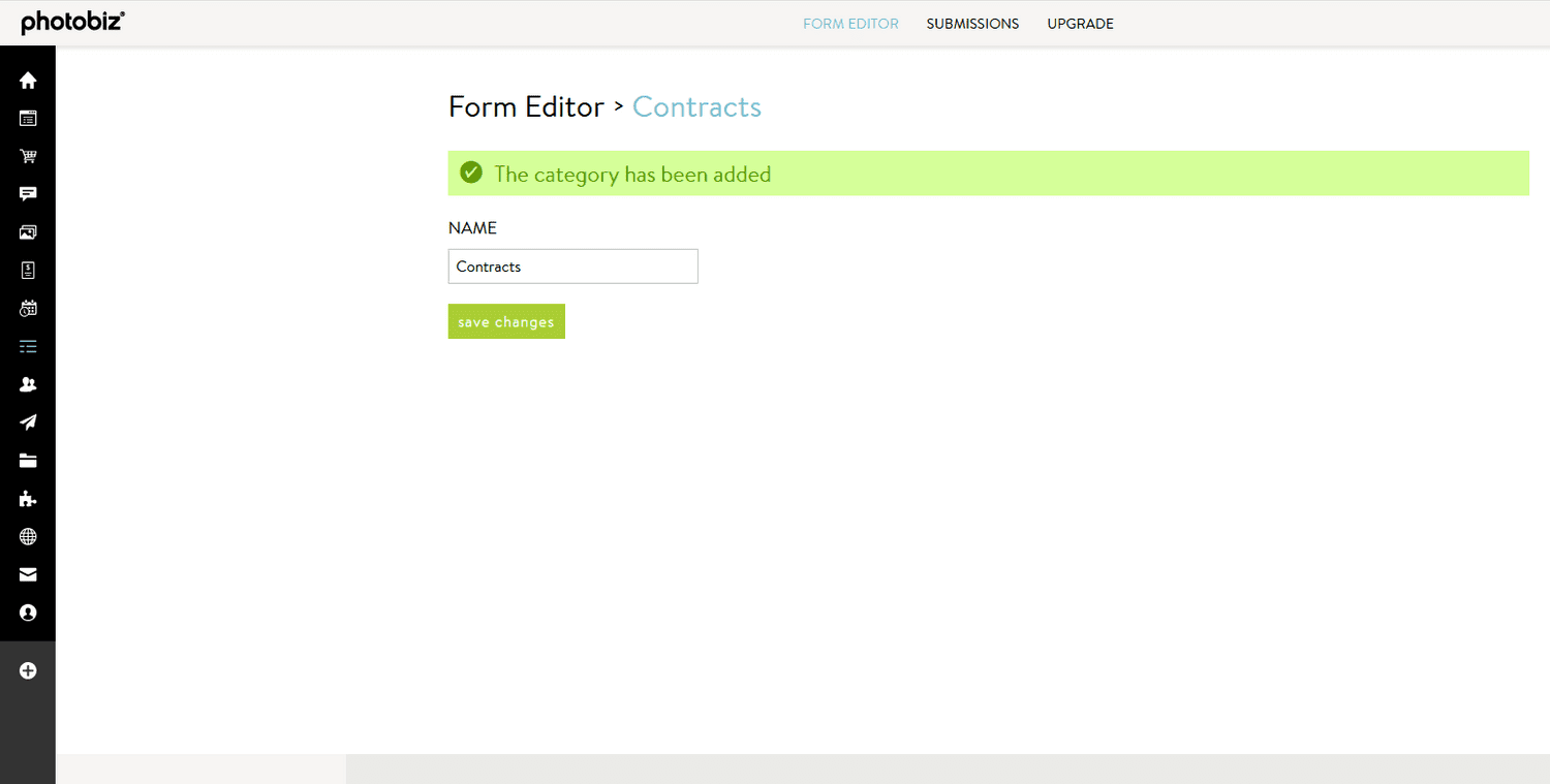 How Do I Create A Form Category? - PhotoBiz Knowledge Base