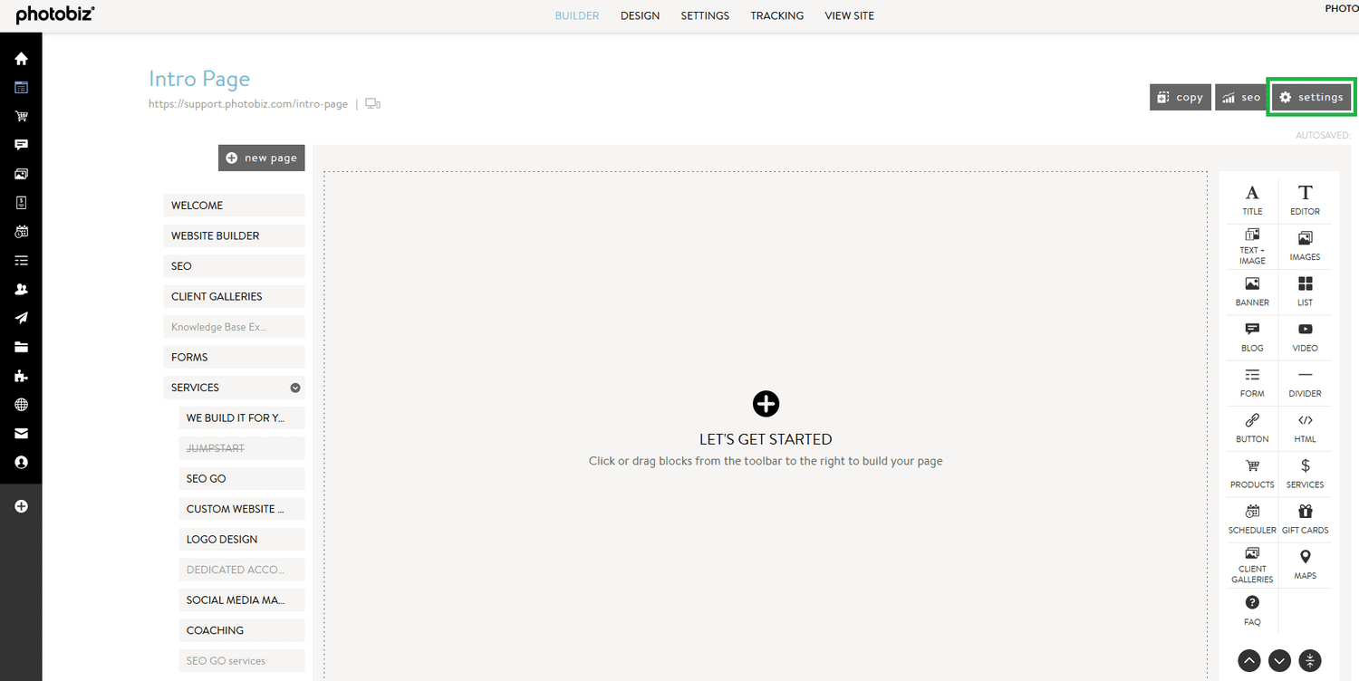 How Can I Create A Splash Intro Page? - PhotoBiz Knowledge Base