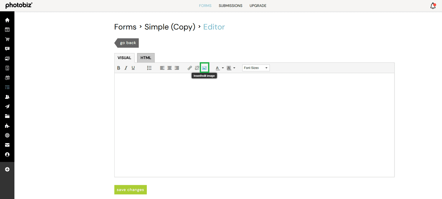 How to Embed an Image in a Form - PhotoBiz Knowledge Base