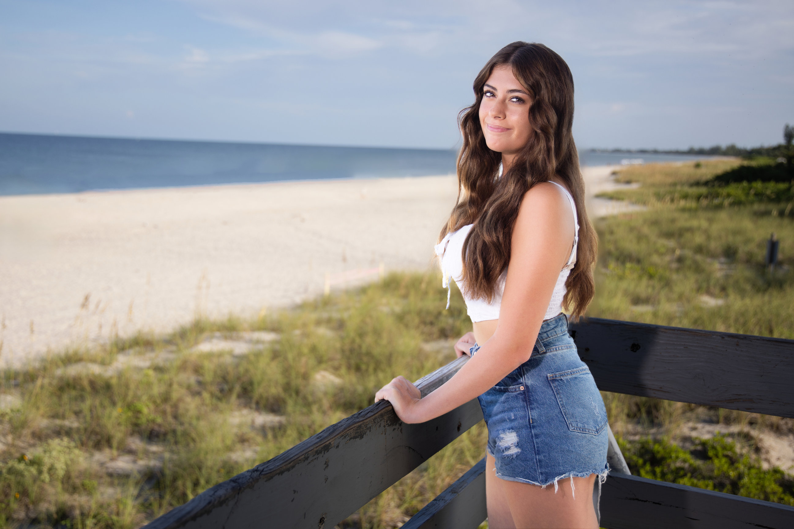 Senior Photo Shoot with Evangeline Korre at Nokomis Beach, Florida - Charles Fara Photography